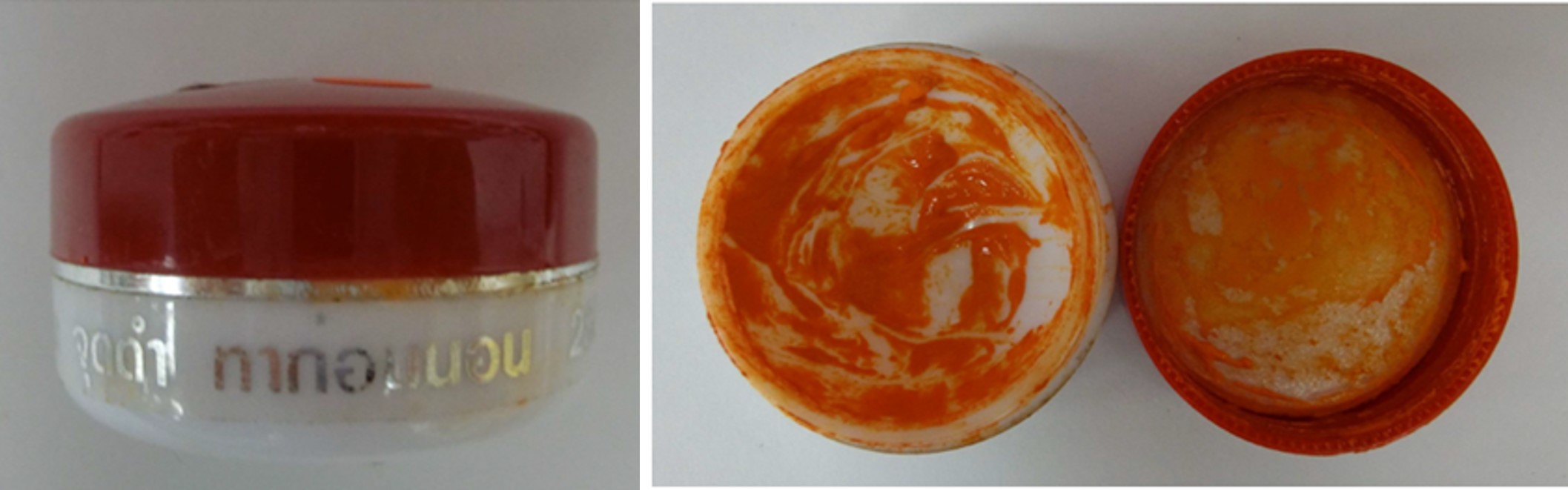 ORANGE COLOURED CREAM (RED CAP JAR)